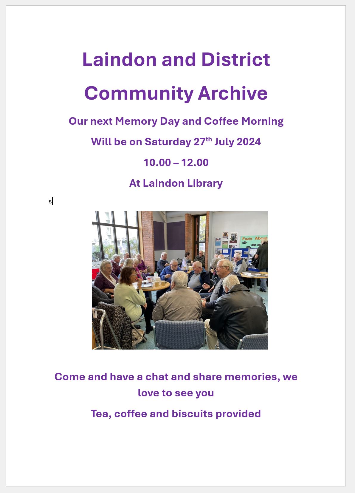 Memory Day at Laindon Library | New contributions | Laindon & District ...